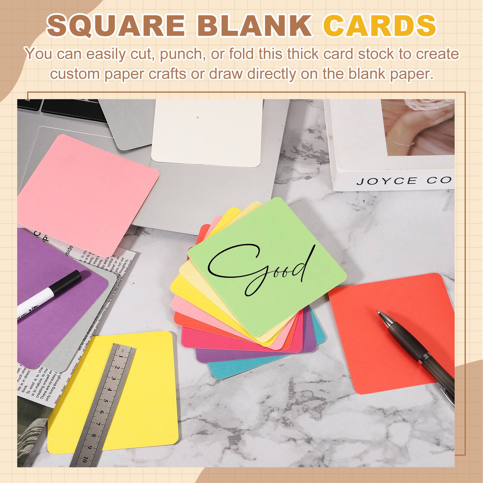Unique Bargains 4x4" Large Blank Cardboard Message Cards, 100 Sheets ...