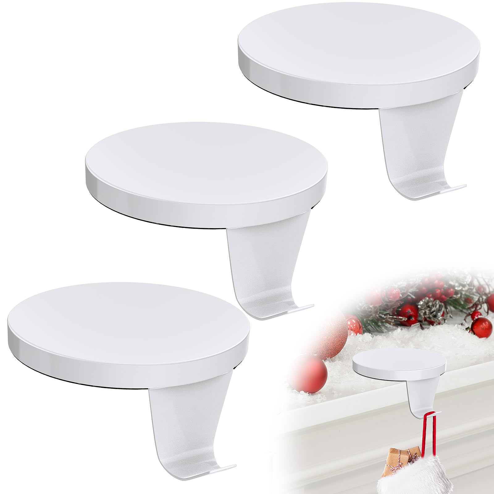Paradigms Interiors Round Christmas Stocking Holders Weighted Metal ...