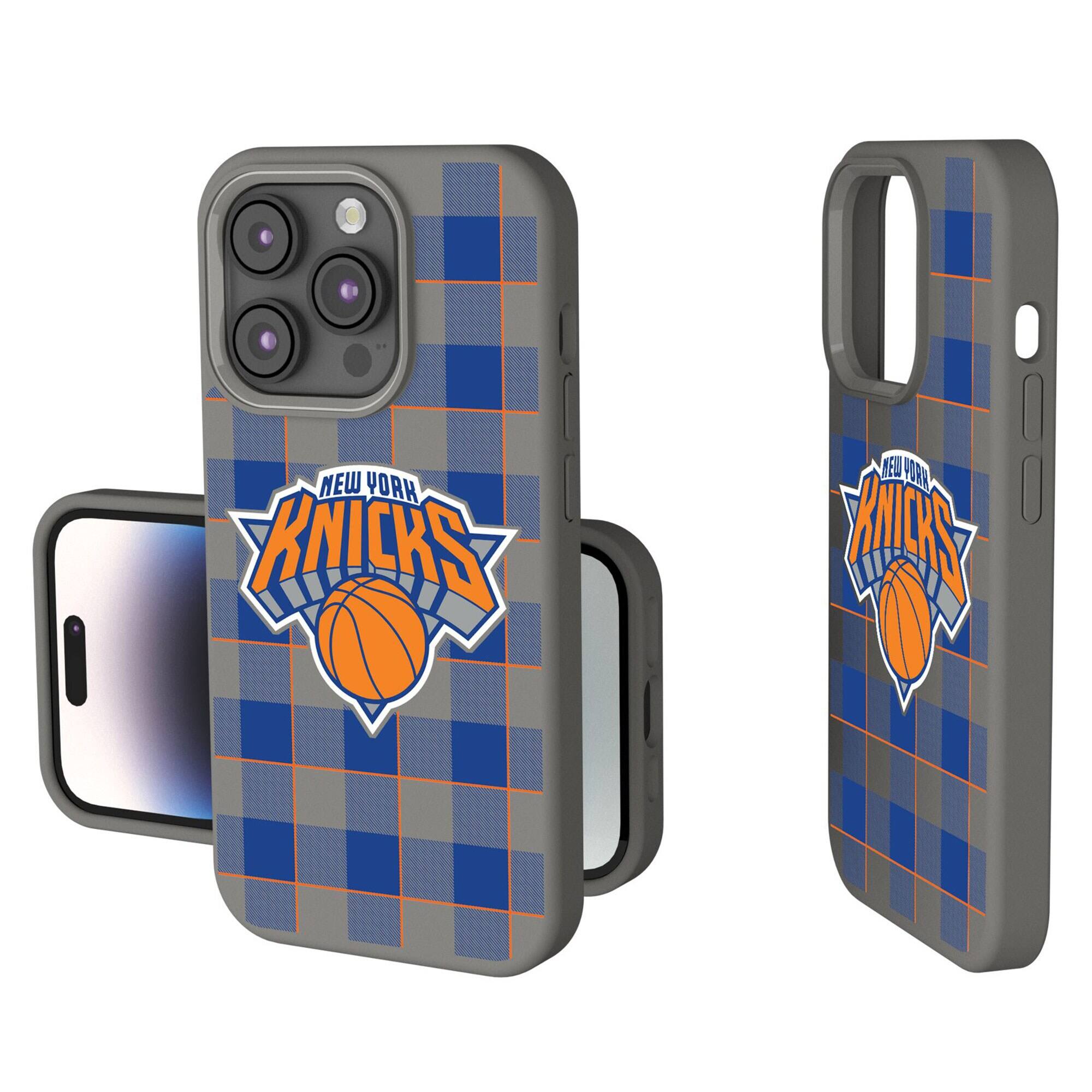 Keyscaper NBA New York Knicks Plaid Soft Touch iPhone Case 14 Pro Gray ...