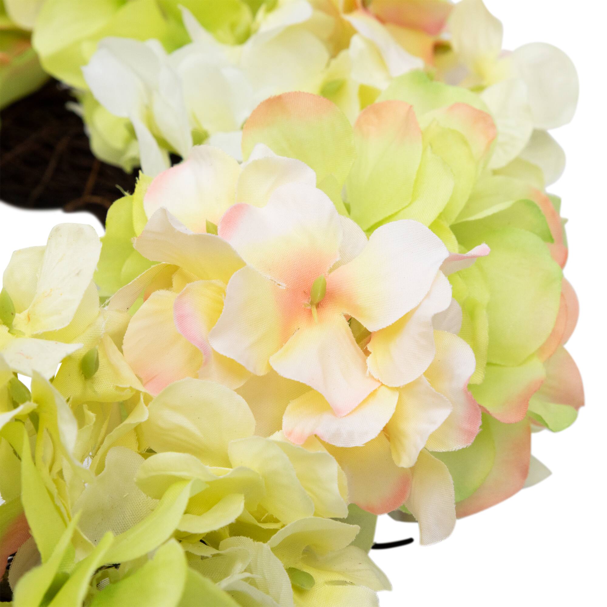 Northlight Hydrangea Artificial Floral Twig Wreath 15" Yellow 32840919 ...