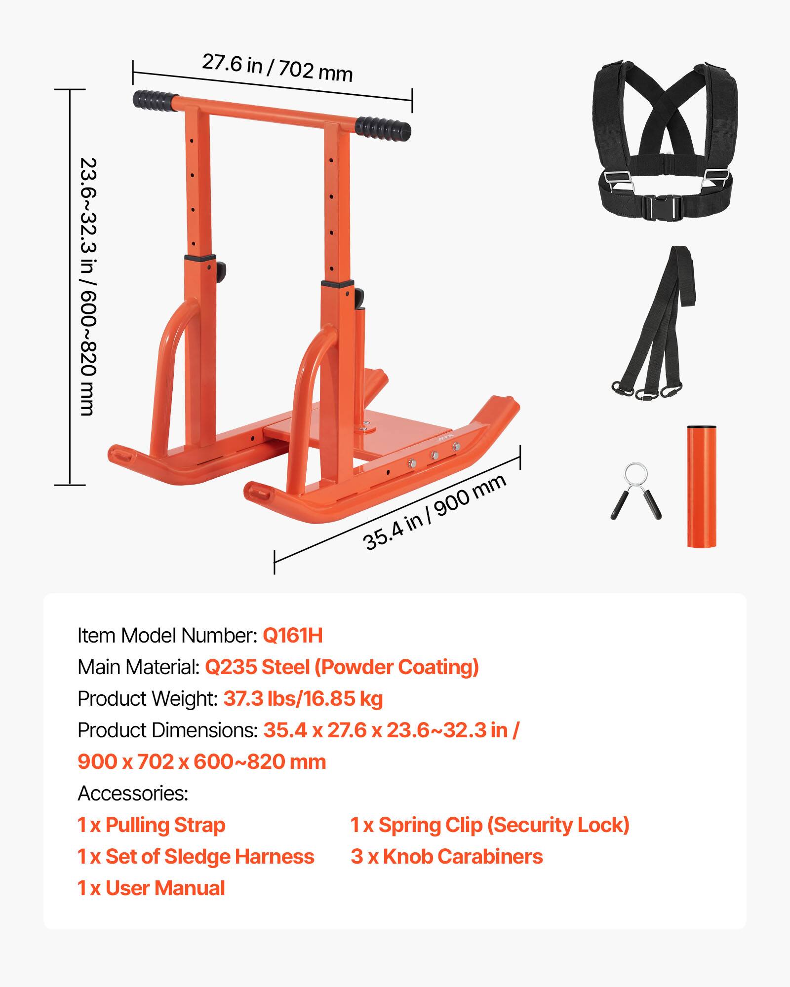 VEVOR Weight Sled, Steel Power Sled, Fitness Training Sleds for ...