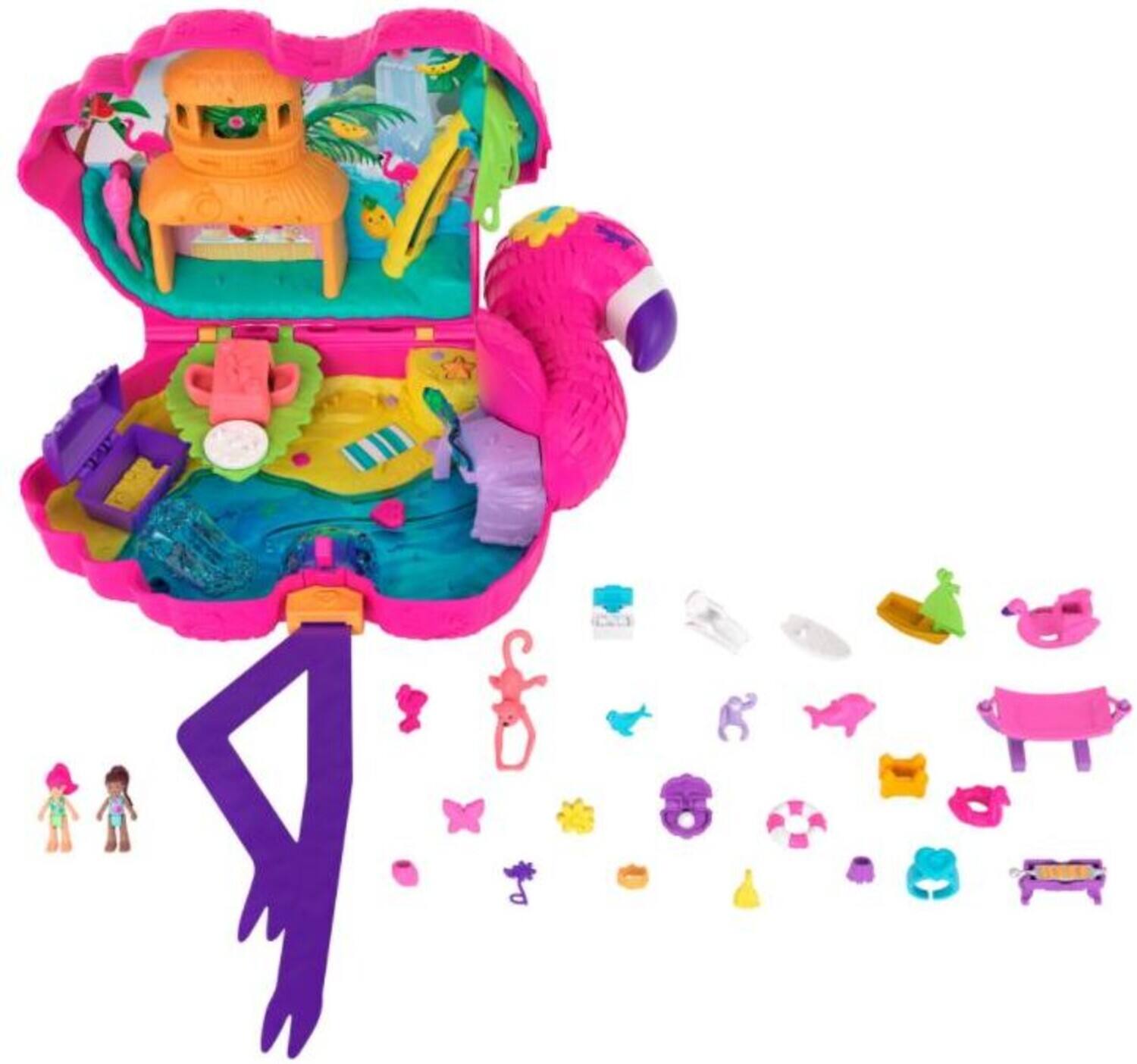 Mattel Polly Pocket Flamingo Party Pinata Compact COLLECTIBLES ...