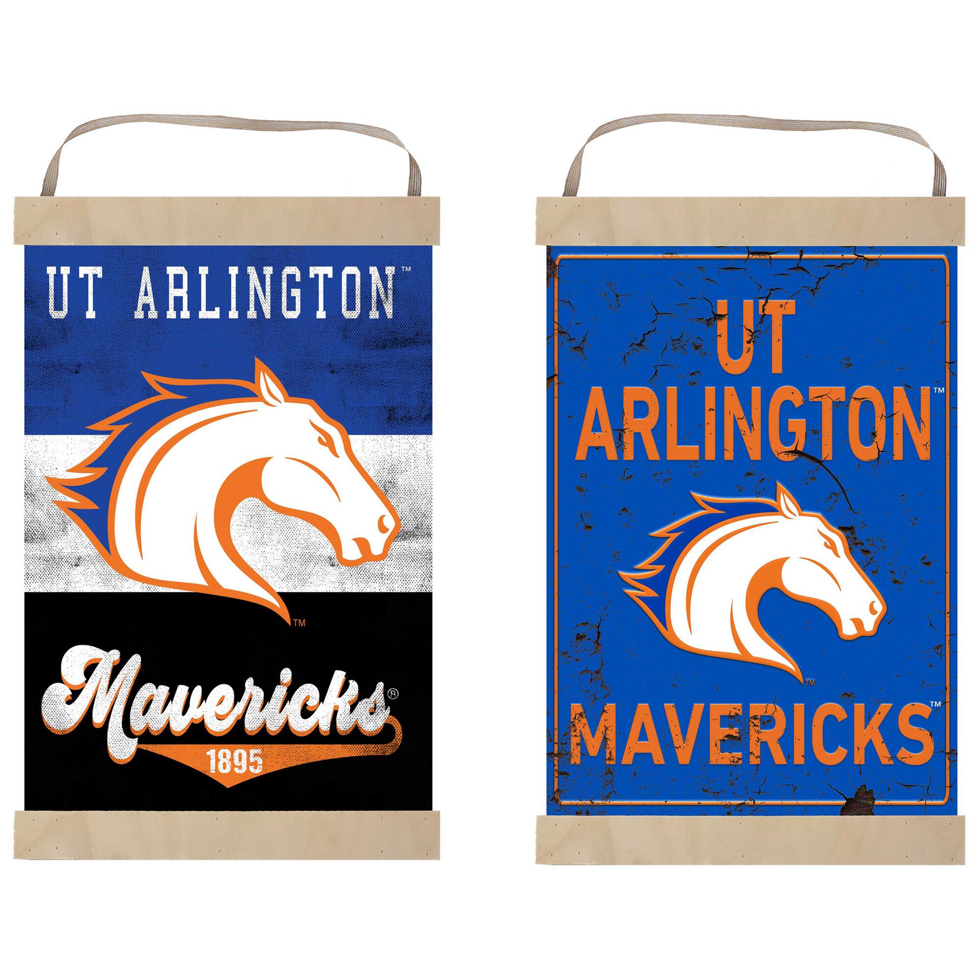 Jardine UT Arlington Mavericks 12'' x 20'' Retro Logo Banner Sign Blue ...