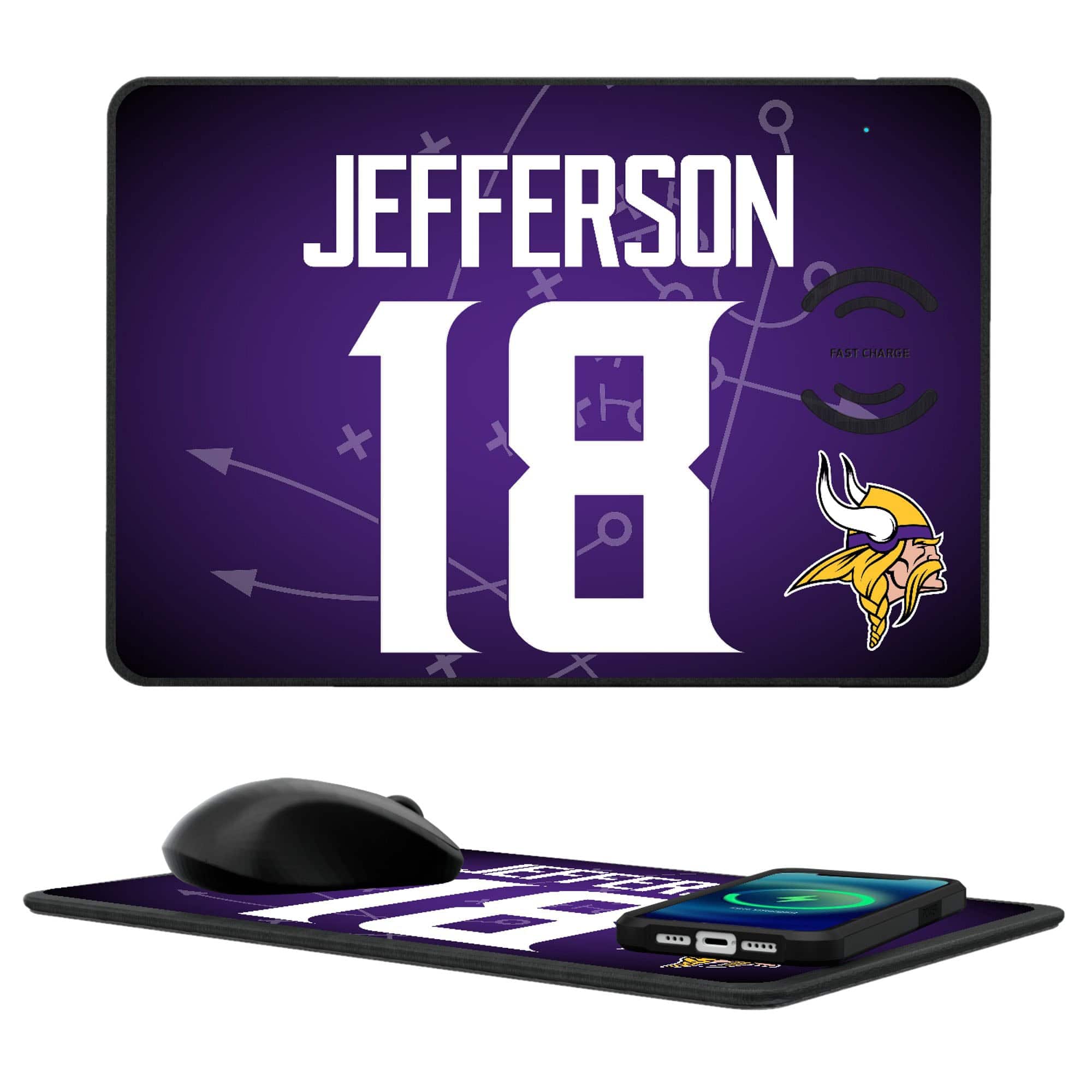 Jefferson Keyscaper - Justin Minnesota Vikings Wireless Charger and Pad ...