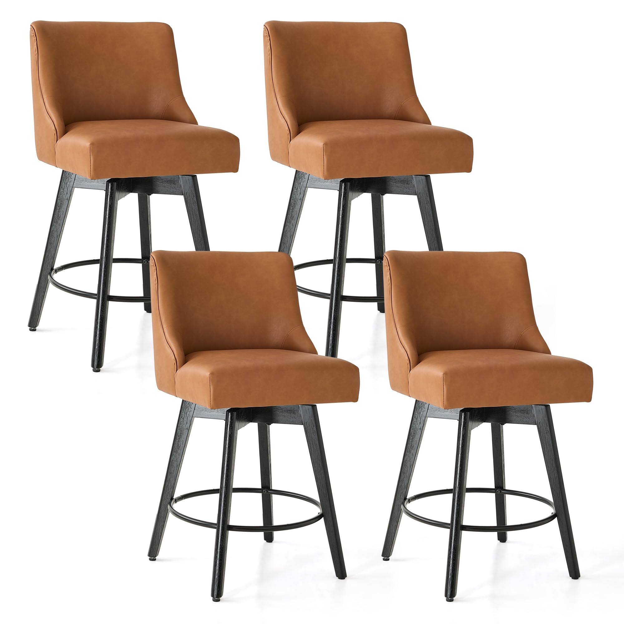JETRANSPORT - Counter Height Bar Stools Set Of 2 26" H Swivel With ...