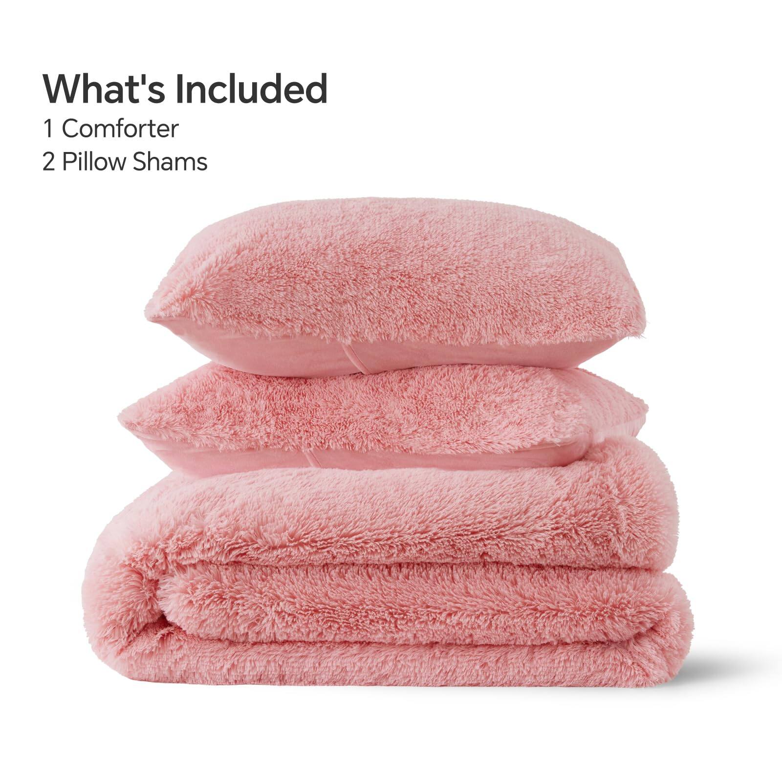 Earthley Blooms Fluffy Comforter Set Fuzzy Faux Bedding 3pieces Soft ...