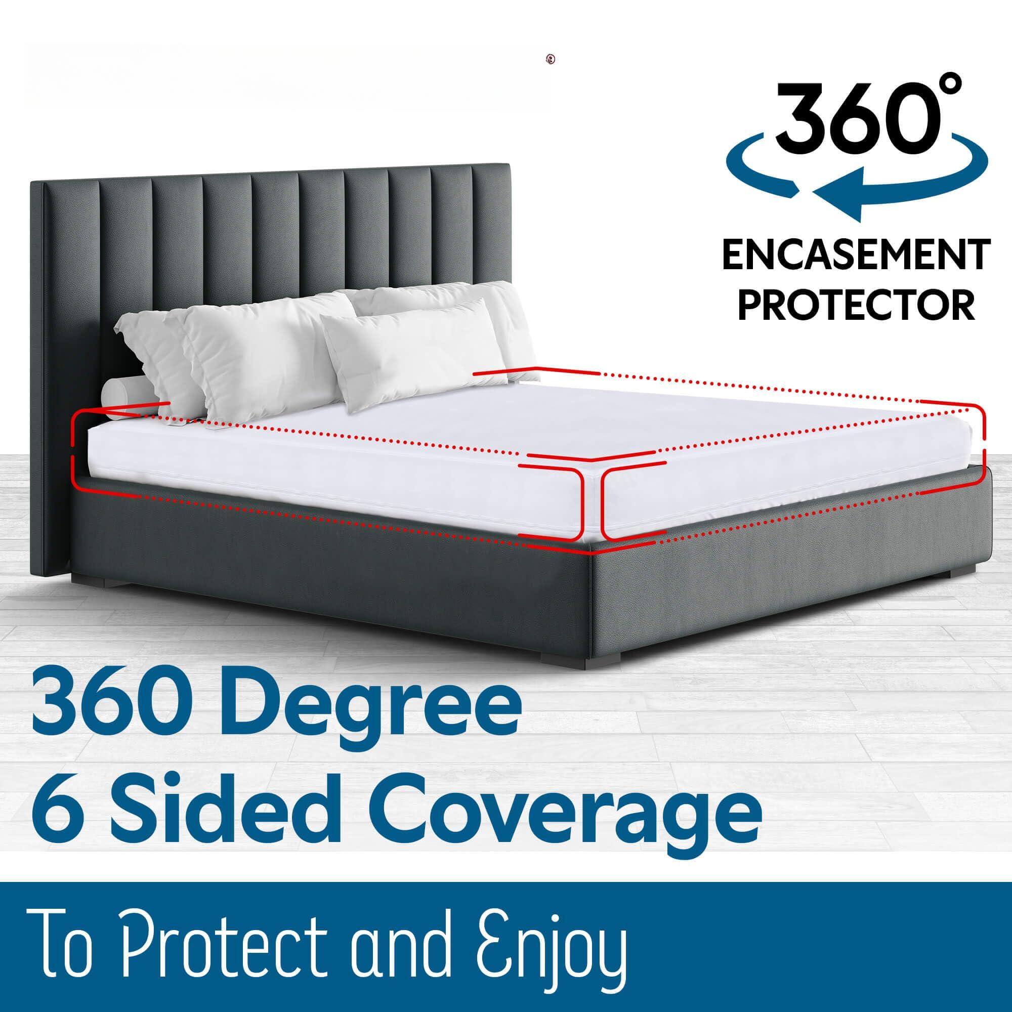 Comfort Essence Jersey Knitted Queen Zippered Mattress Encasement With ...