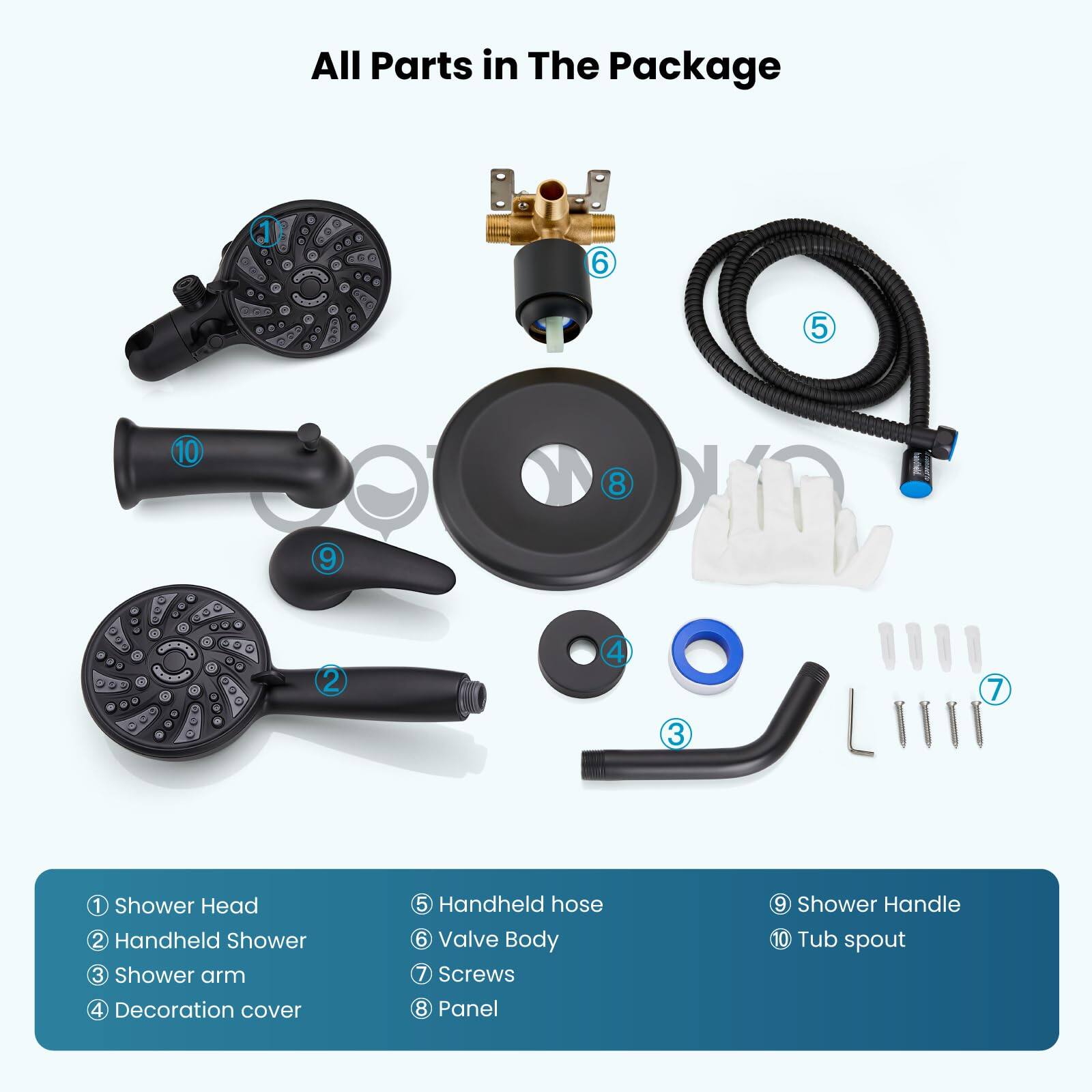 Paradigms Interiors Tub Shower Faucet Set Bathroom Head Kit High ...