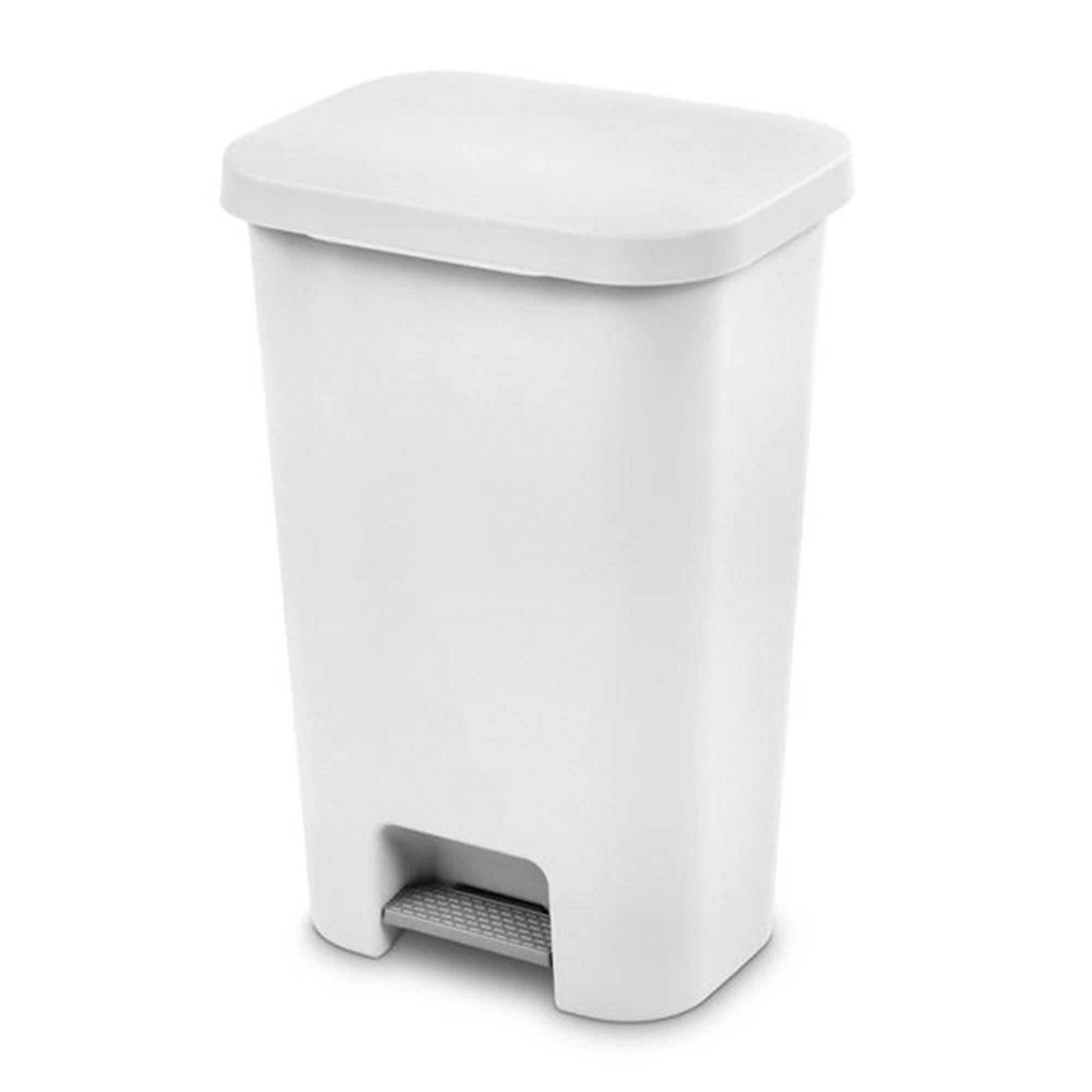 Sterilite 11.9 Gal Rectangle Step On Trash Kitchen Wastebasket, (8 Pack ...