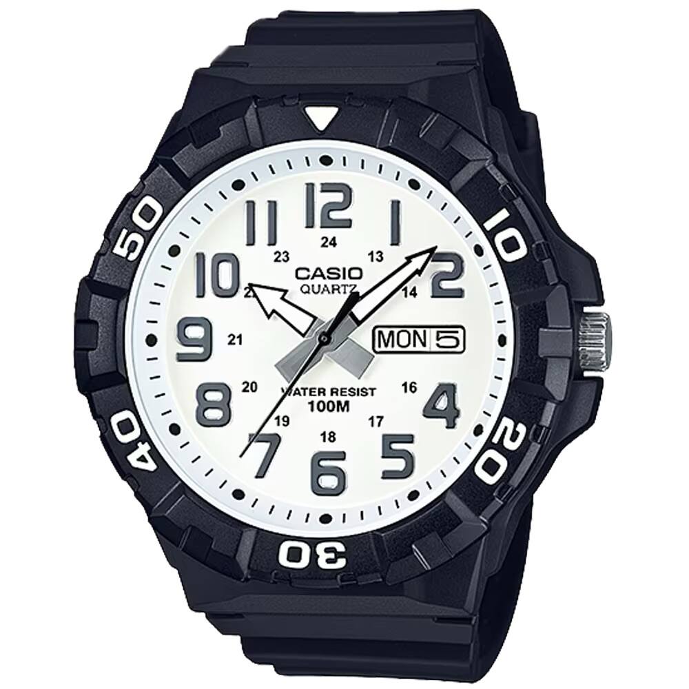 Casio Men's Oversized Sport Watch with White Dial MRW 210H 7AV Black ...