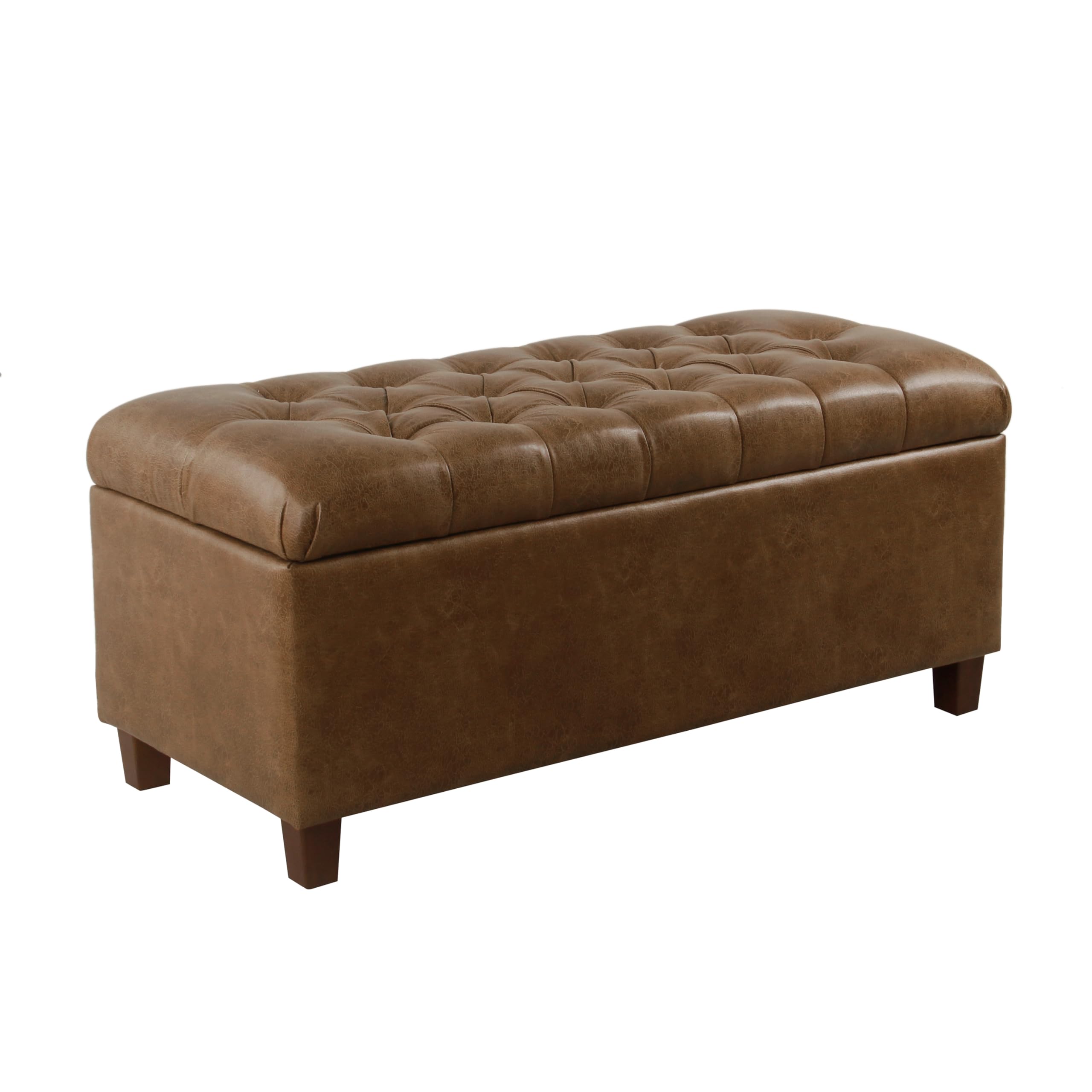 JETRANSPORT Large Decorative Storage Bench Antiqued Blue Distressed ...