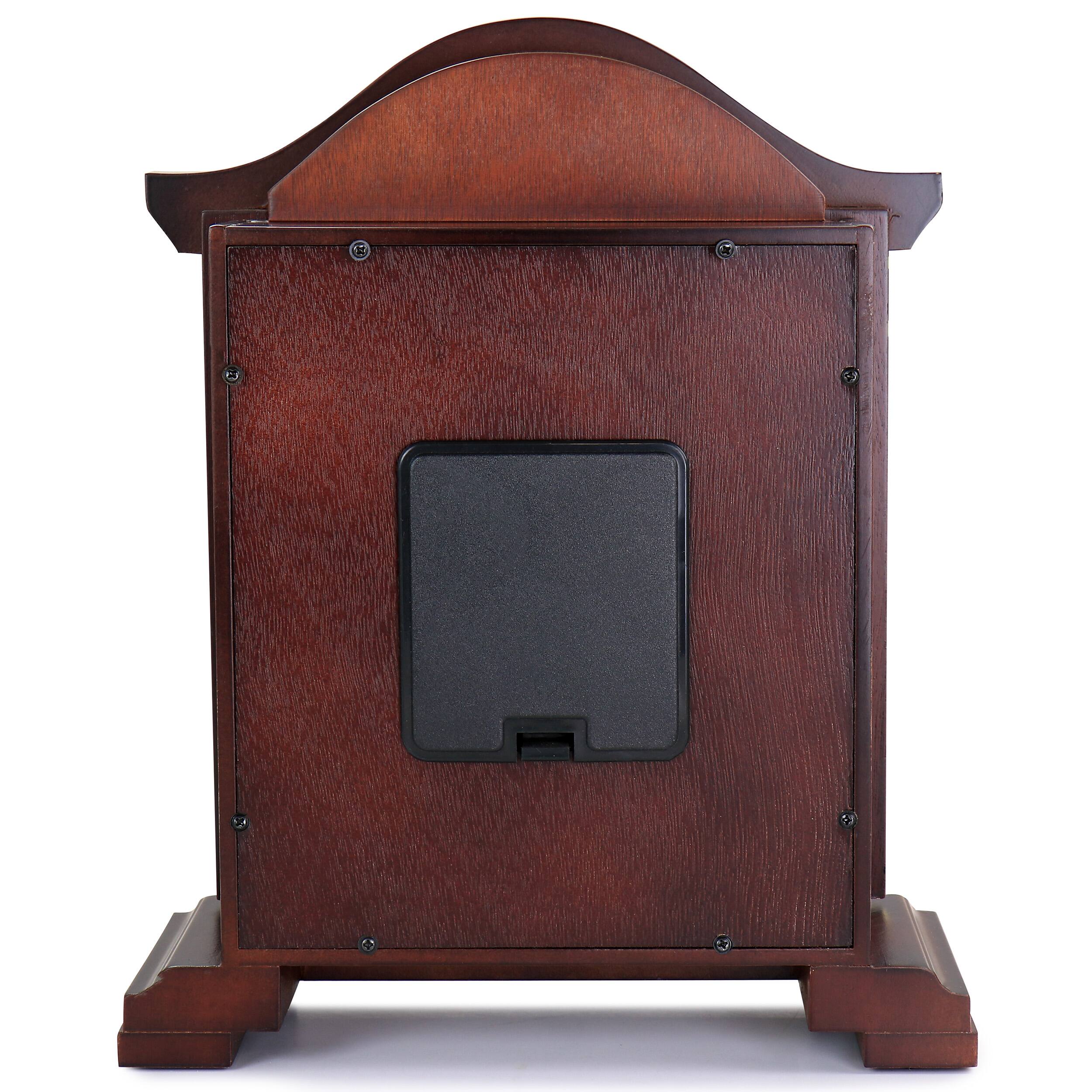 Bedford Clock Collection Redwood Mantel Clock with Chimes Brown ...