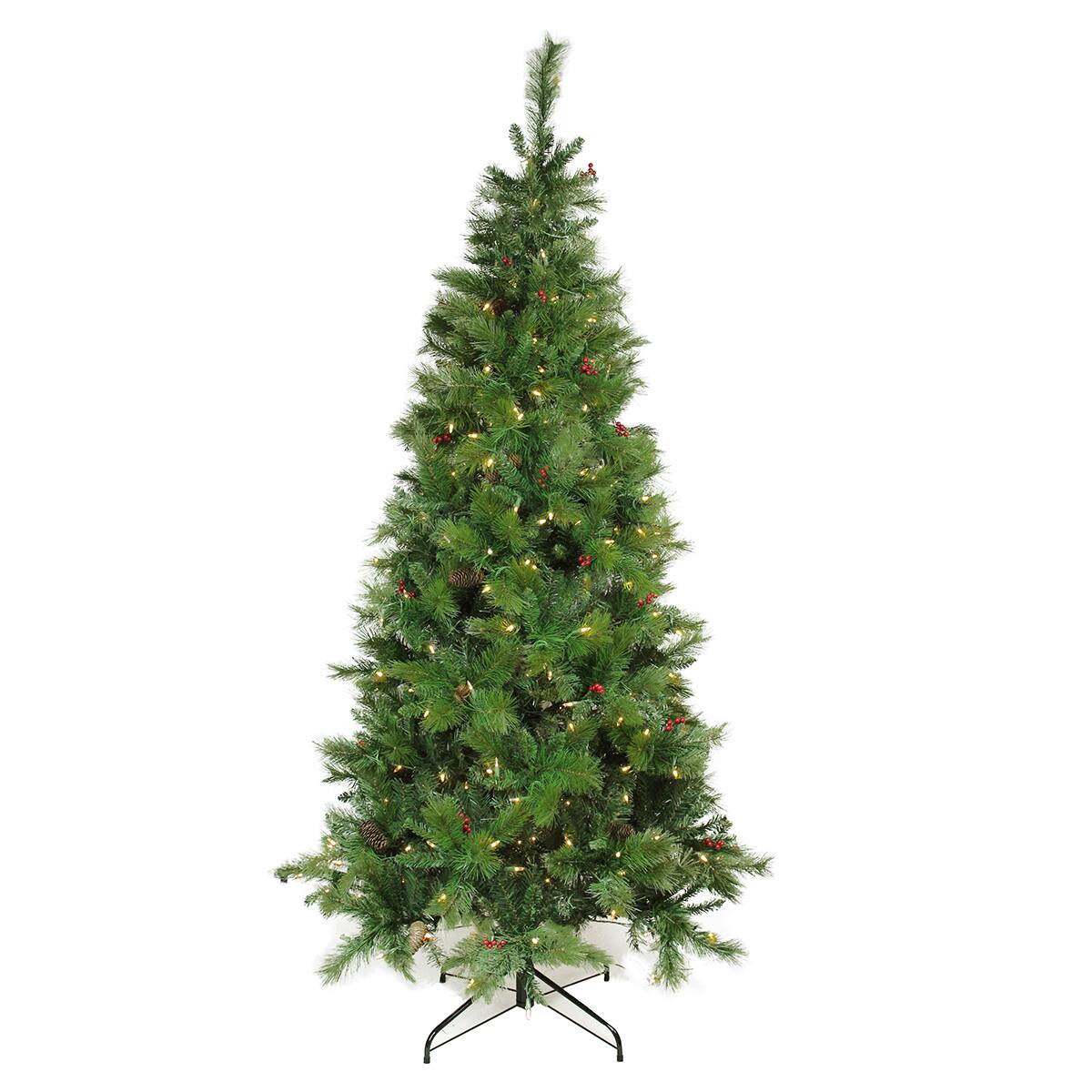 Northlight Pre Lit Slim Mount Beacon Pine Artificial Christmas Tree 7 ...