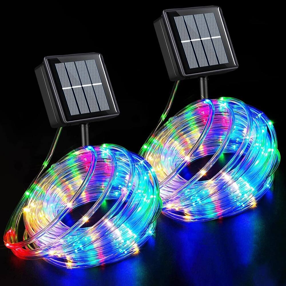 Schertz Each of two packs of 33 foot multicolored 100 LED solar ...