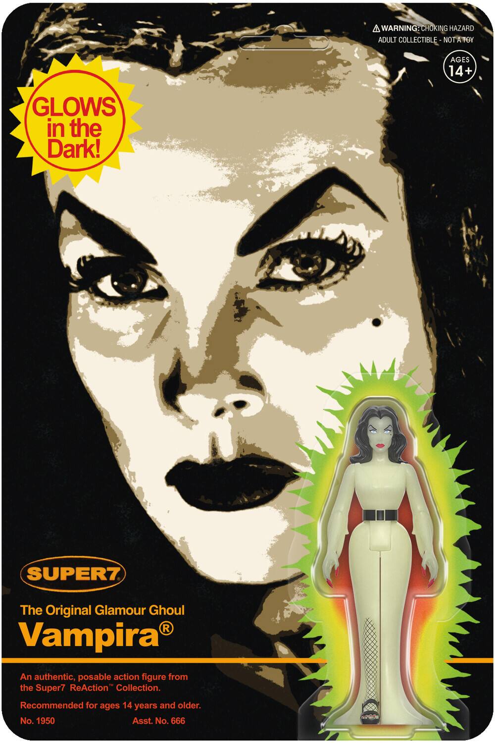 Super7 Vampira ReAction Figures Wv3 Vampira (Monster Glow) COLLECTABLES ...