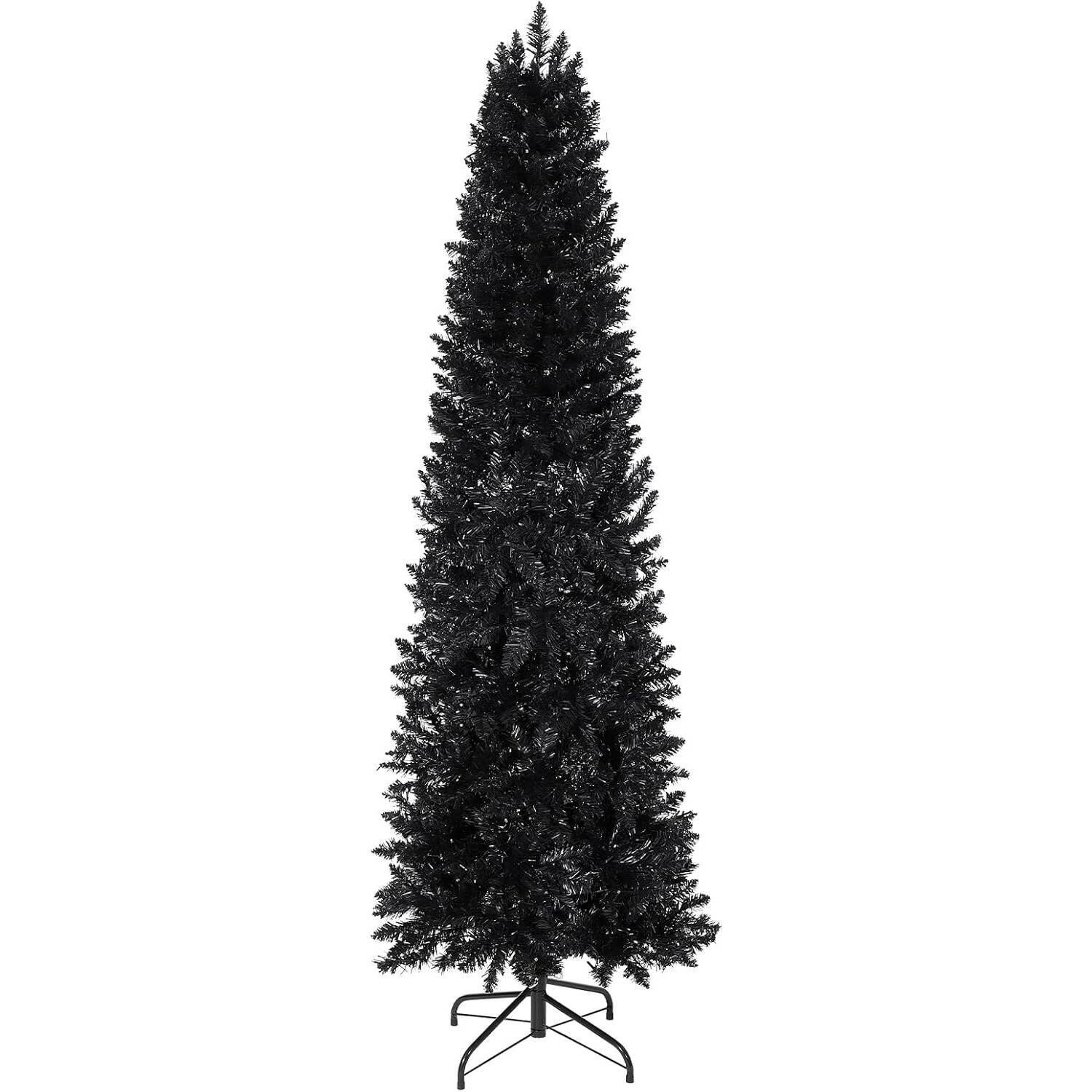 Jojoka 6FT Pre Lit Pencil Christmas Tree, 250 Color Changing LEDs, 8 ...