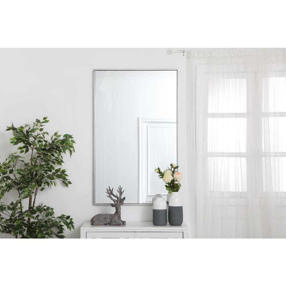 Elegant Decor Metal frame rectangle mirror 30 inch in Silver BG3604883 ...
