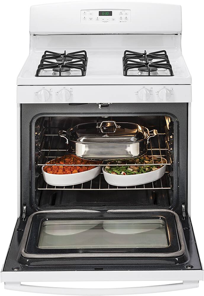 Best Buy: GE 30" Self-Cleaning Freestanding Gas Range White on White ...