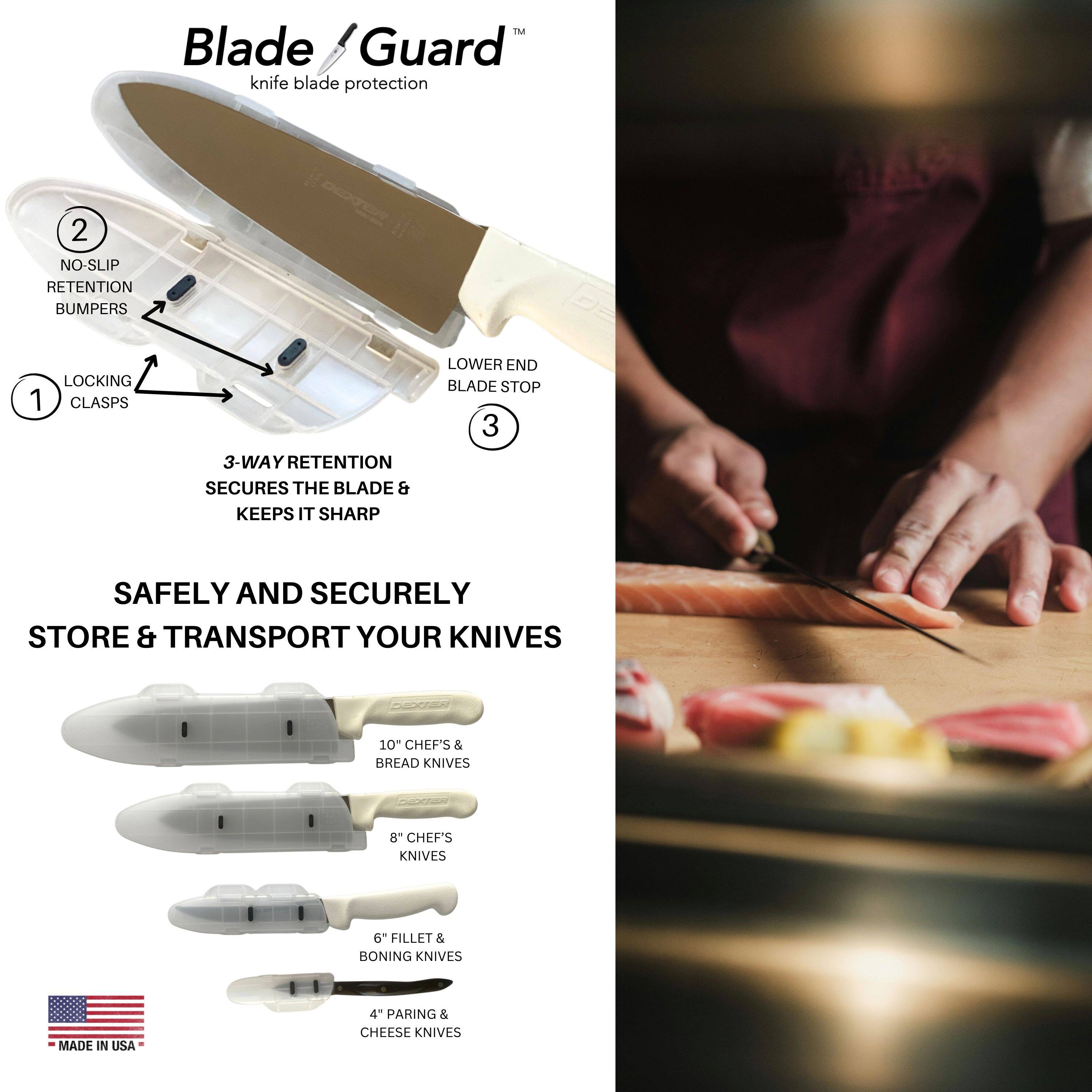 Blade Guard Secure Knife Blade Edge Protection Cover, Sheath 10in Clear ...