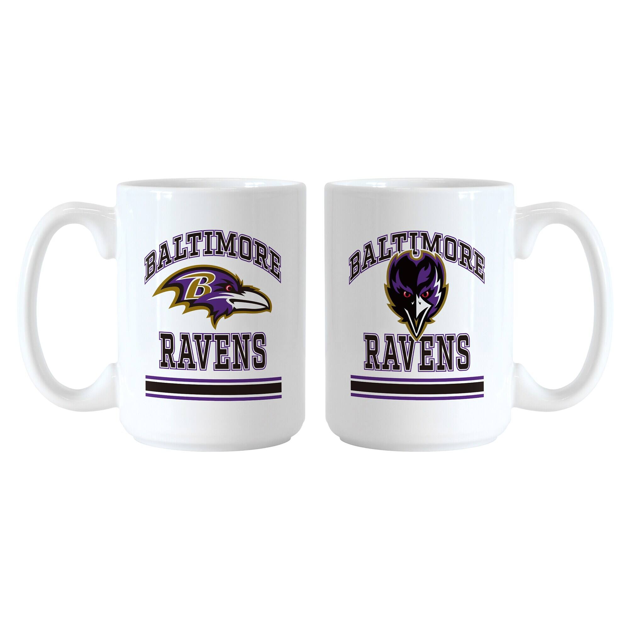 Logo Brands Baltimore Ravens 15oz. Current & Throwback Mug Set ...