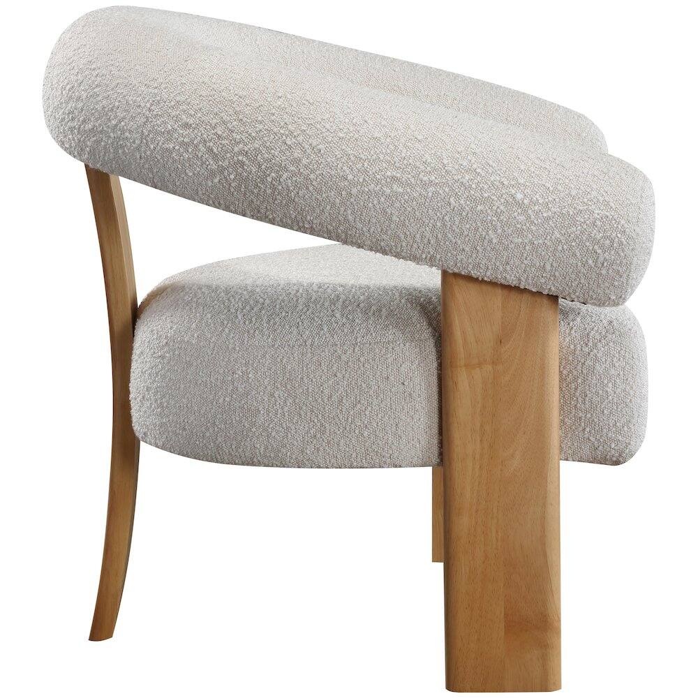Meridian Furniture Winston Cream Boucle Fabric Accent Chair Beige ...