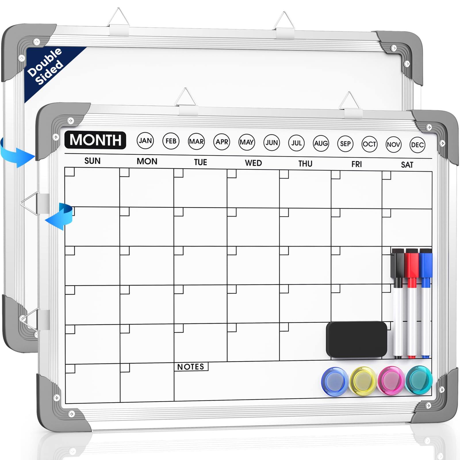 PARKER SLATER Monthly Calendar Dry Erase Board For Wall 16"x12" Small ...