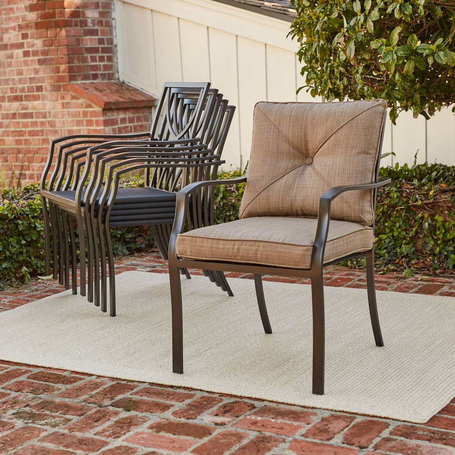 Best Buy: Hanover Palm Bay 7-Piece Dining Set Steel/Tan PALMBAYDN7PC-TAN