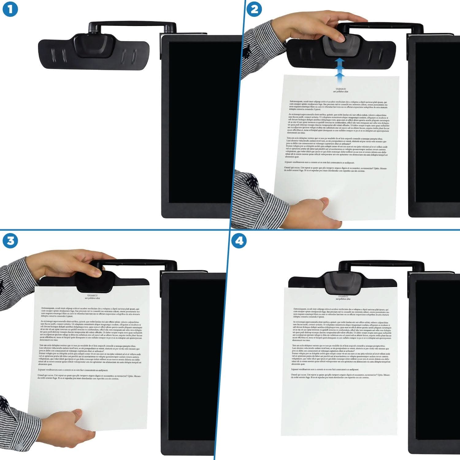 Mount It! Monitor Document Holder Clip with 360° Swivel Arm for Papers ...
