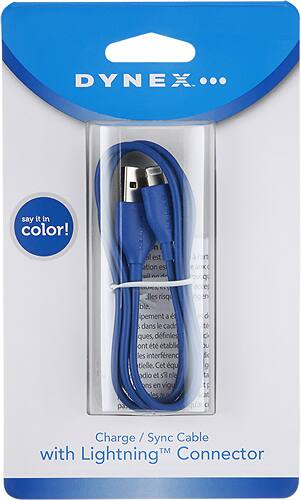 Best Buy: Dynex™ 3' USB 2.0 Type-A-to-Apple® Lightning Charge-and-Sync ...