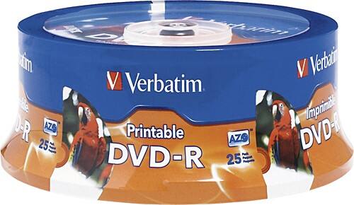 Best Buy Verbatim 25 Pack 16x DVD R Printable Disc Spindle 96191