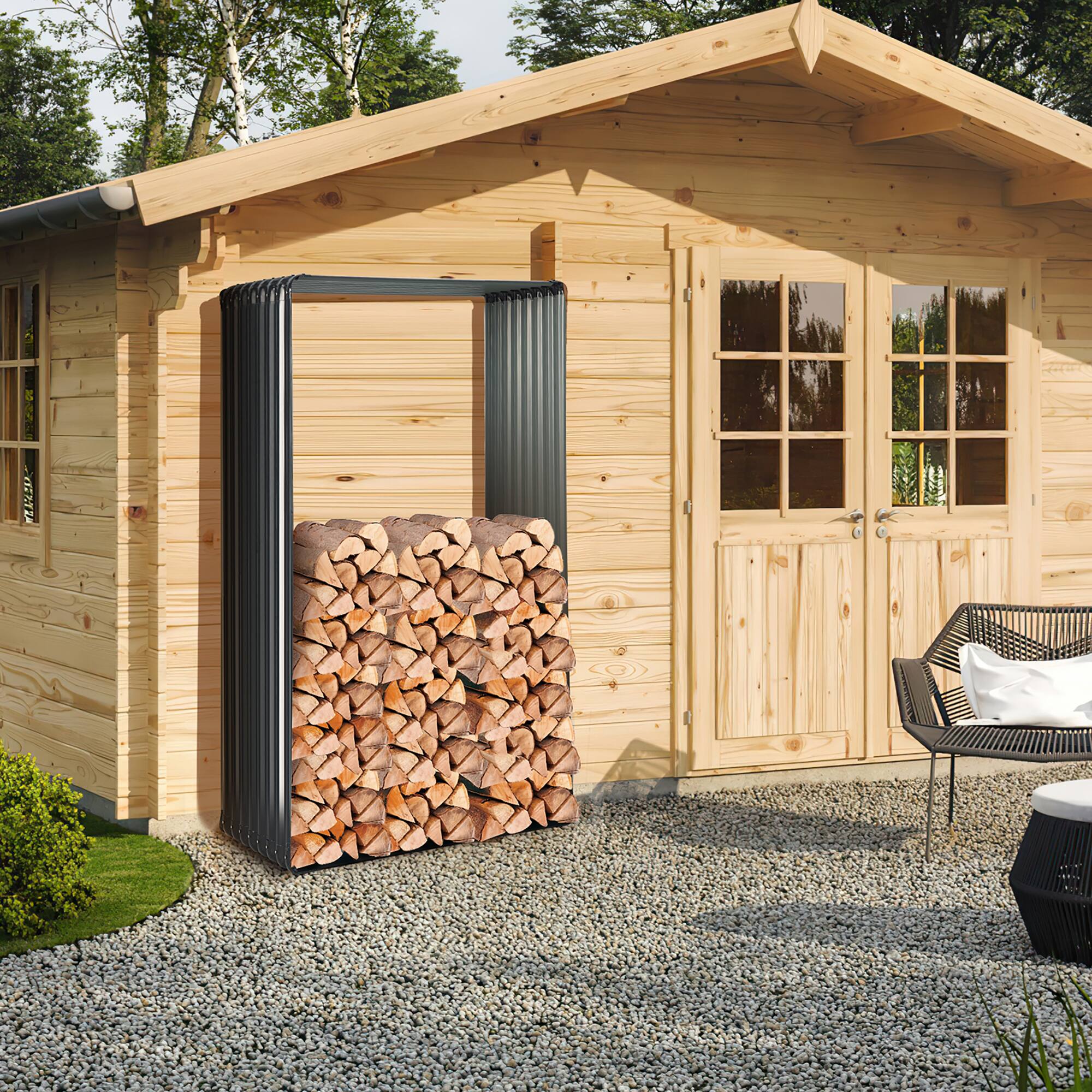 Costway 2 PCS Galvanized Raised Garden Bed Outdoor Planter Box Firewood ...