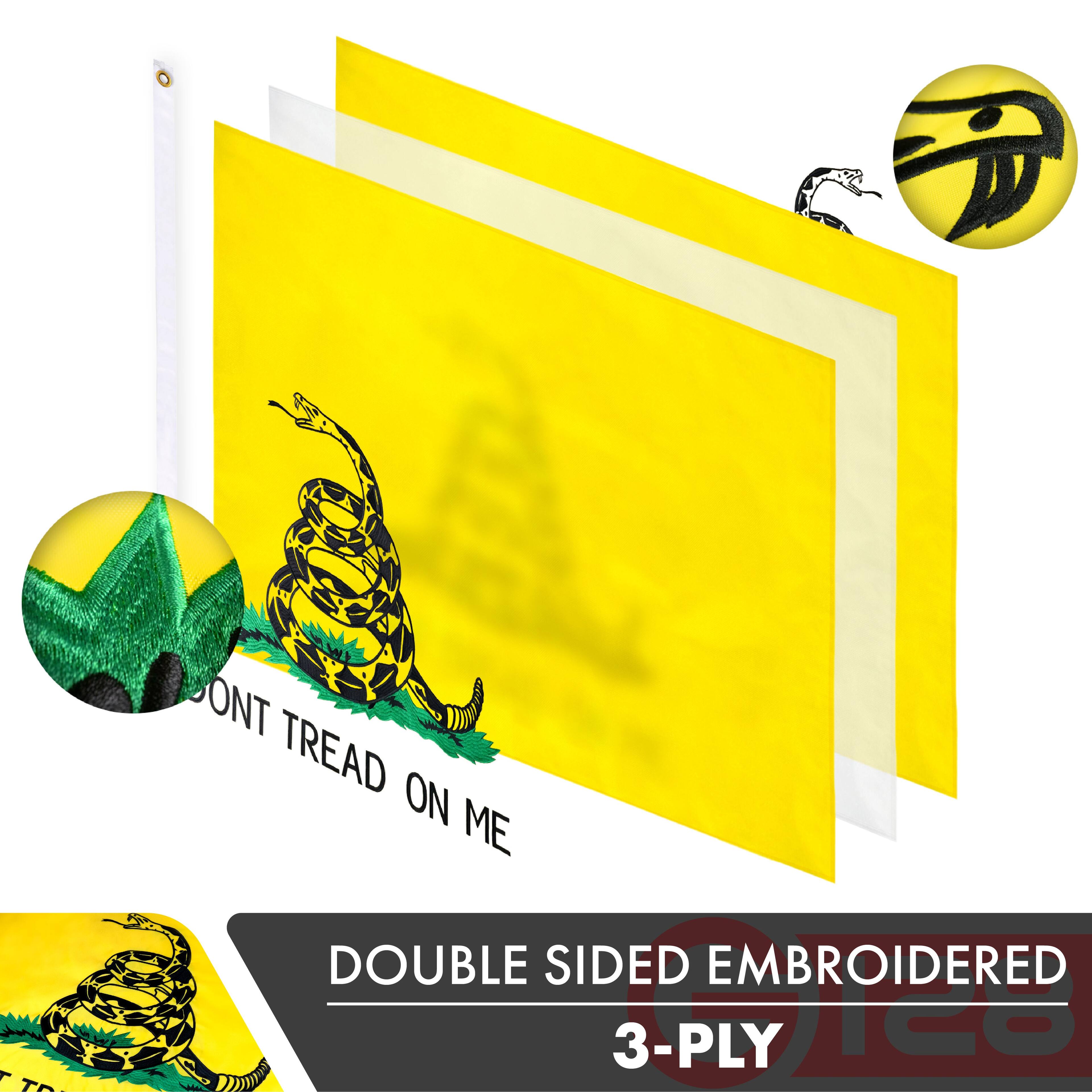 G128 Gadsden Don't Tread On Me Flag 210D Embroidered Double Sided 3x5 ...