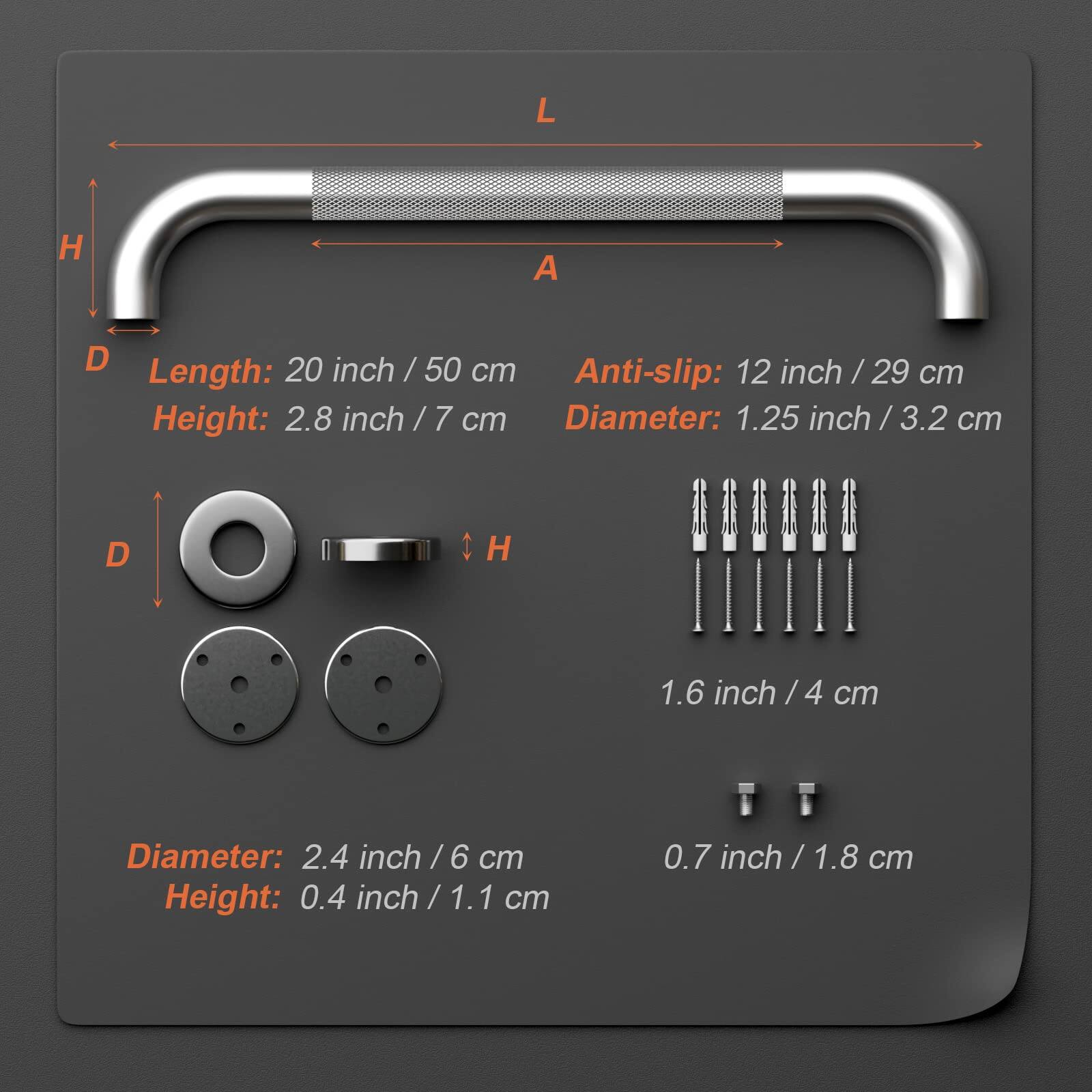 Paradigms Interiors Satin Brushed Nickel Shower Grab Bars W anti slip ...