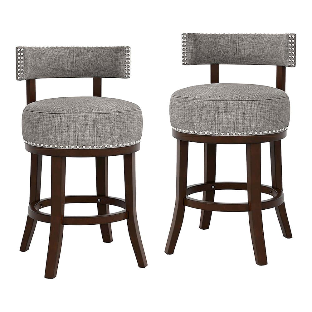 Furniture of America - Kalin Fabric Swivel Bar Stool - Gray IDF ...