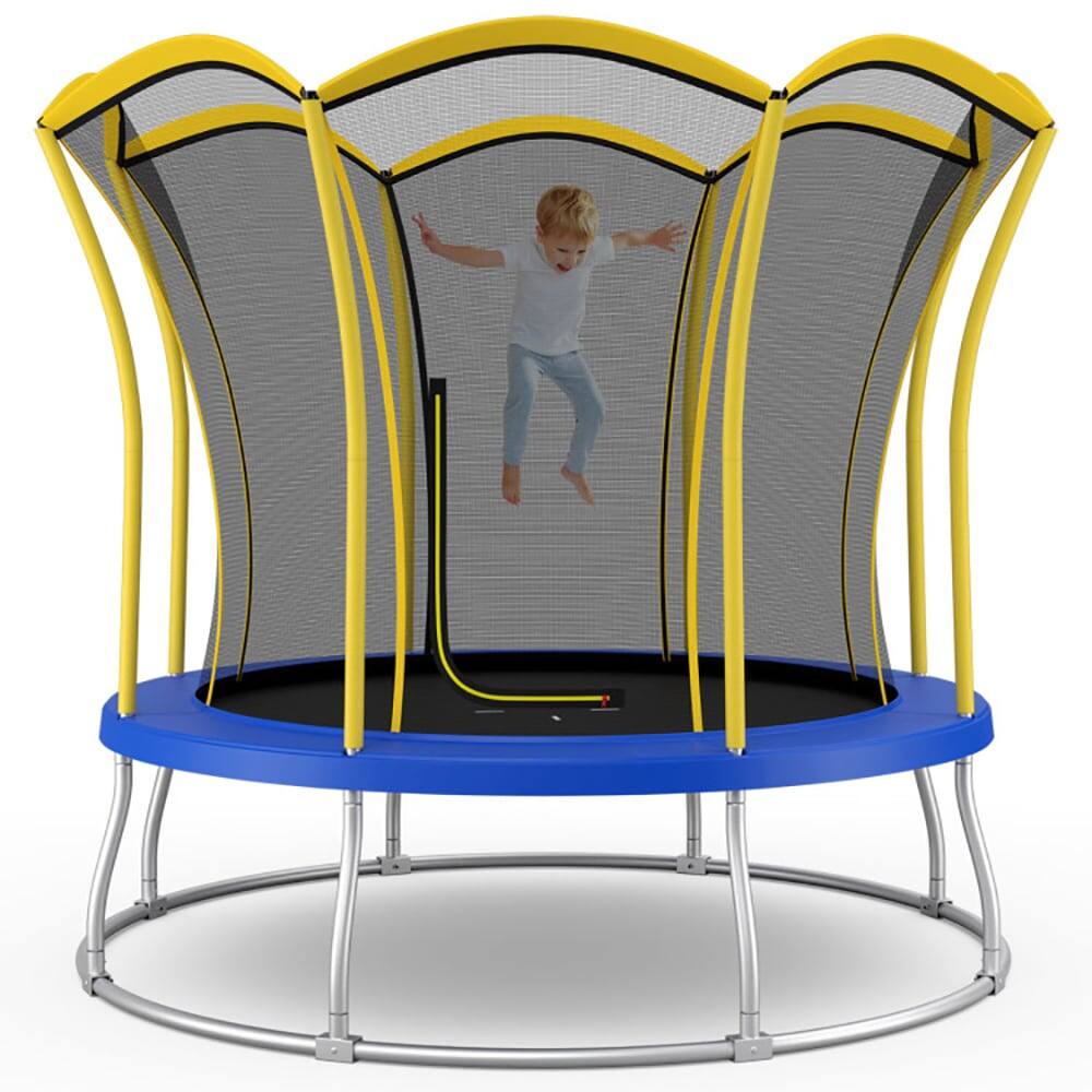 Pefilos 8 Feet Outdoor Unique Flower Shape Trampoline with Enclosure ...
