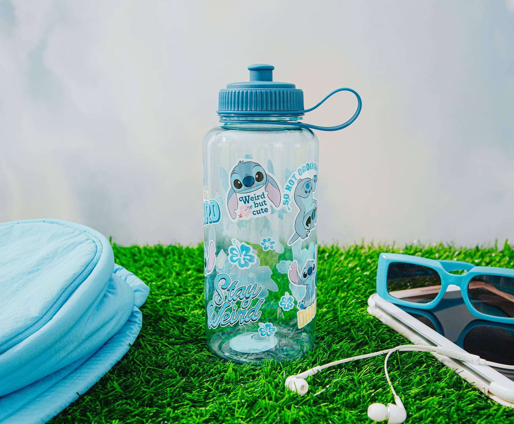 Silver Buffalo Disney Lilo & Stitch "Stay Weird" Water Bottle With ...