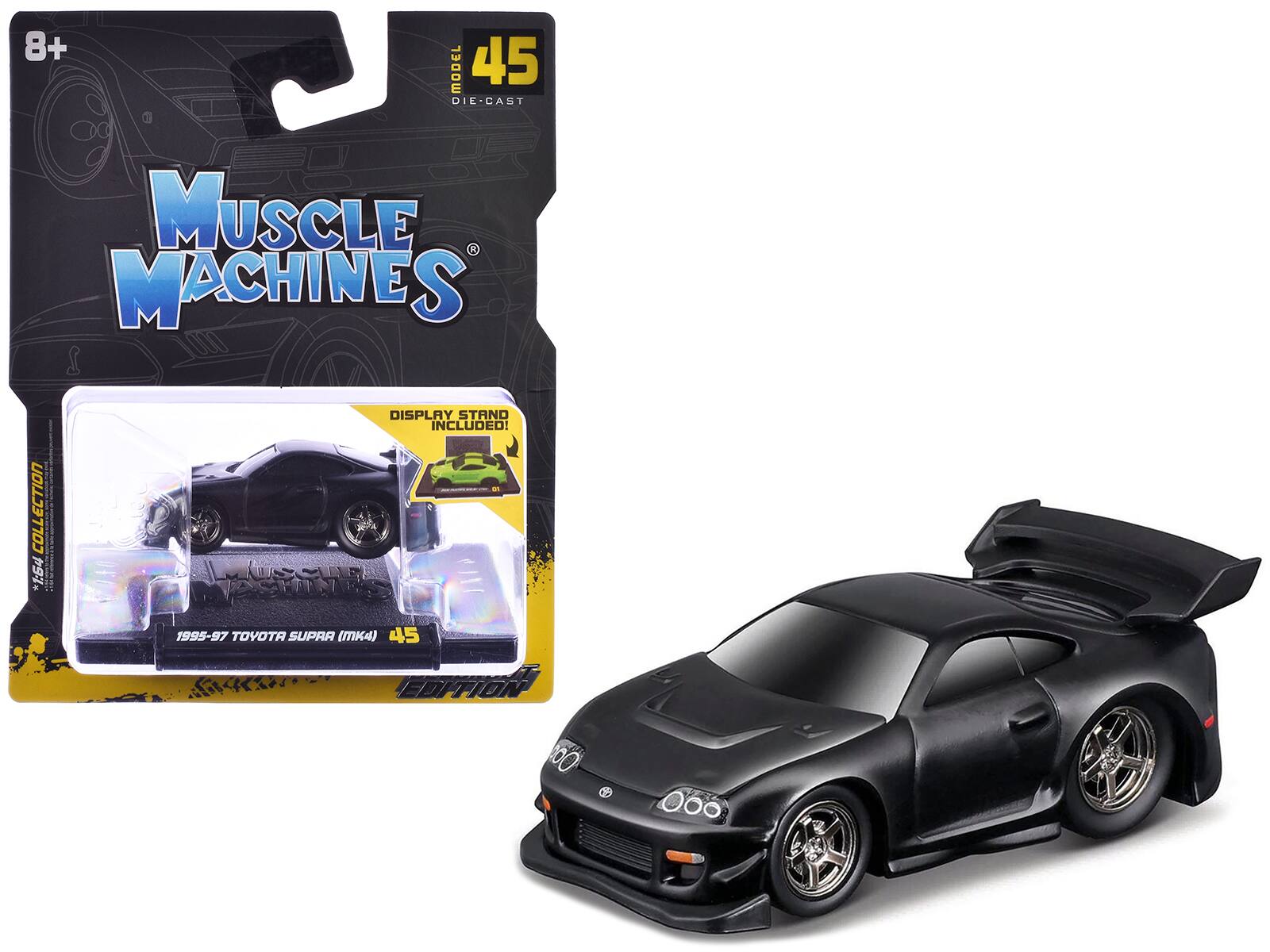 1995 97 Toyota Supra (MK4) Matt Black 1/64 Diecast Model Car by Muscle ...