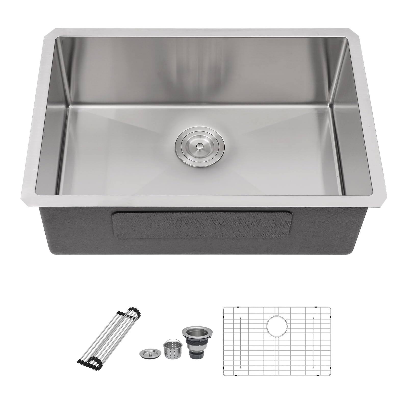 TinyHomie 25 Inch Undermount Sink 25in x22in x9in Undermount Stainless ...
