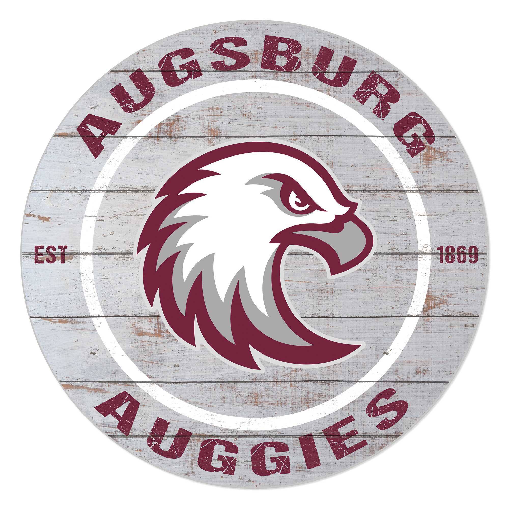 Jardine Augsburg Auggies 20" Indoor/Outdoor Weathered Circle Sign White ...