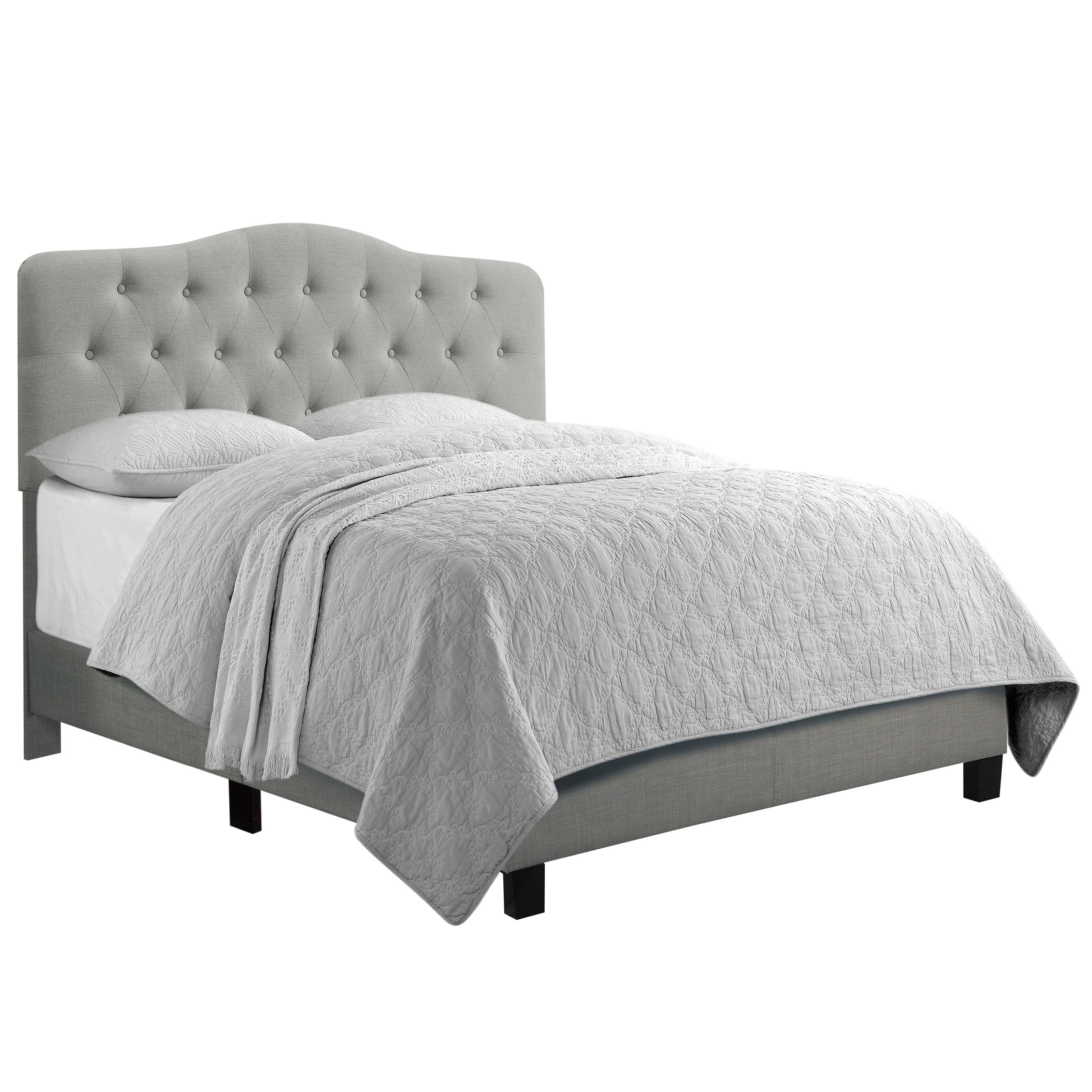 Boyel Living 58 in Low Profile Upholstered Bed Frame with Solid Wood ...