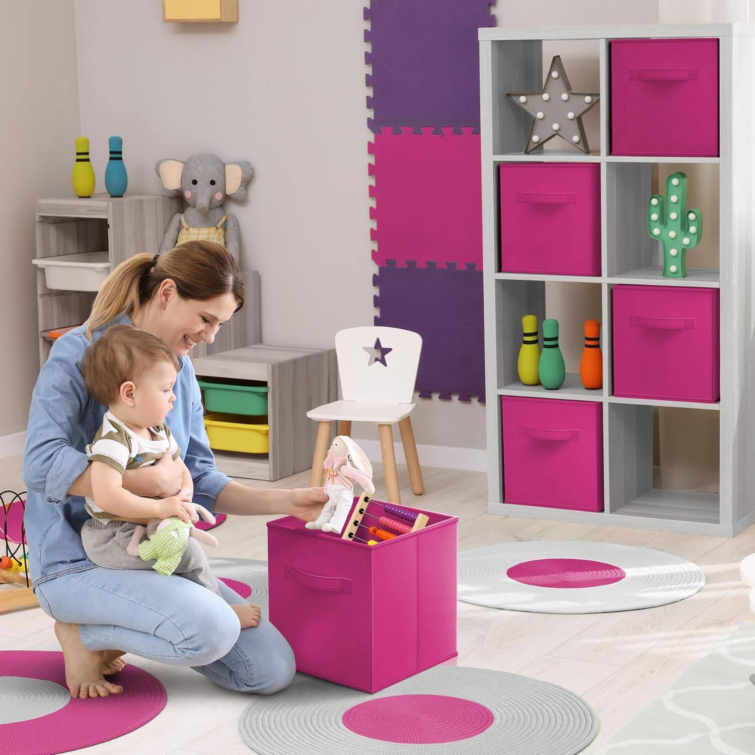 Sorbus Fabric Storage Cube, 1 Foldable Storage Bin for Organizing Pantry, Cubbies, Toy Box ...