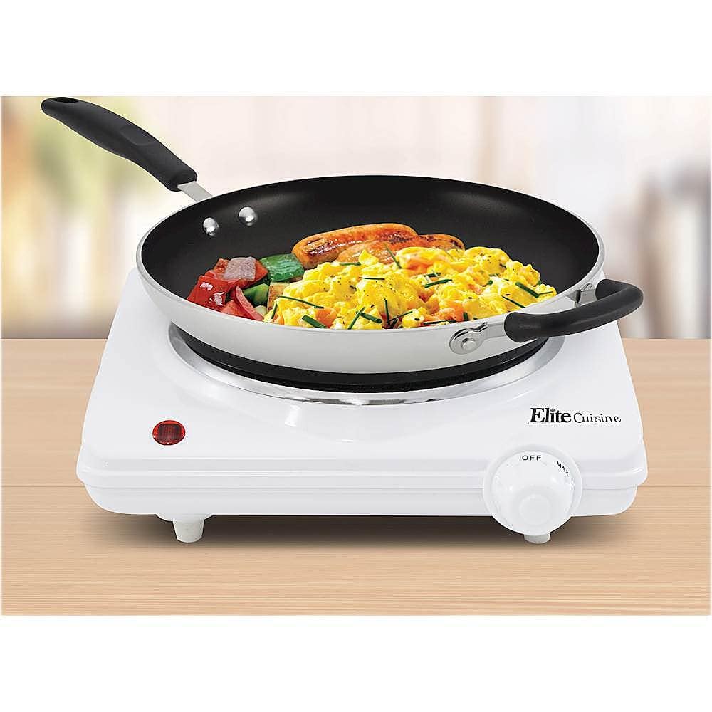 Best Buy: Elite Cuisine Buffet 8.75" Electric Cooktop White ESB-301F