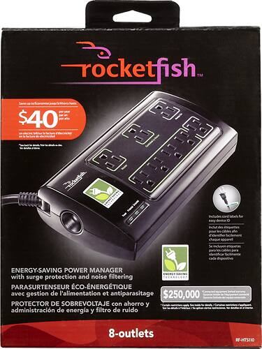 Best Buy: Rocketfish™ 8-Outlet Power Manager with Surge Protection and ...