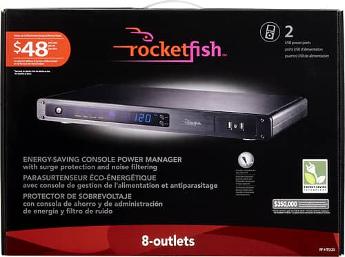 Best Buy: Rocketfish™ 8-Outlet Console Power Manager with Surge ...