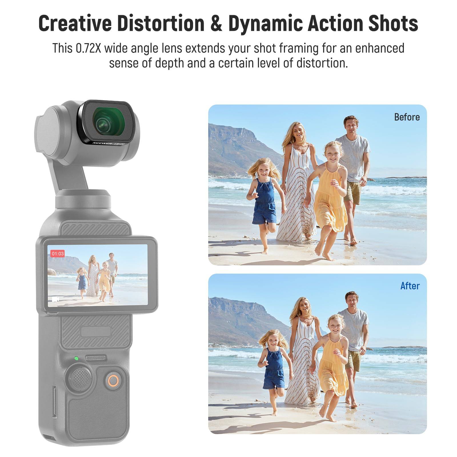 Neewer 0.72X Wide Angle Lens for DJI Osmo Pocket 3 112° FOV Magnetic ...