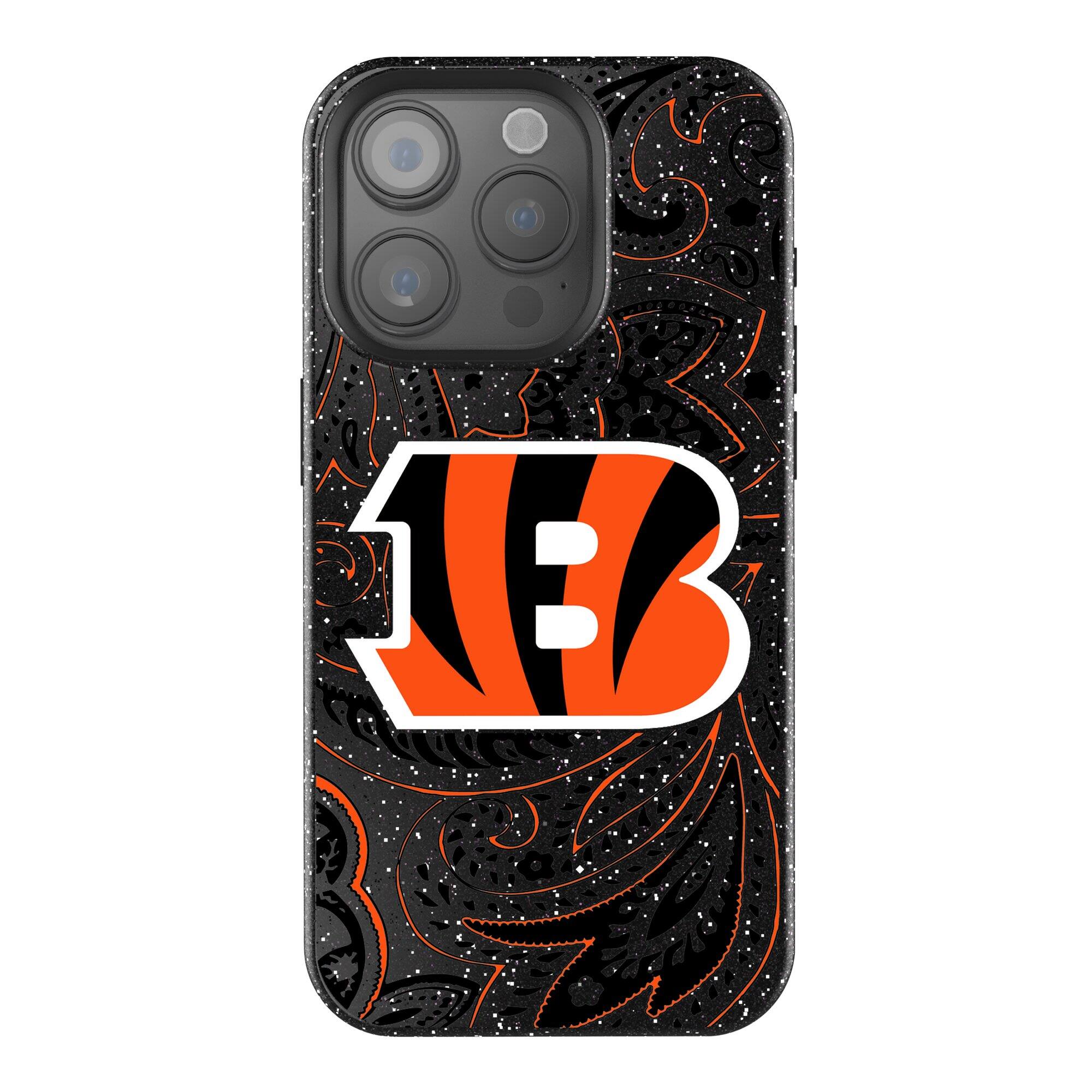 Keyscaper NFL Cincinnati Bengals Paisley Bling iPhone Case 16 Pro Black ...