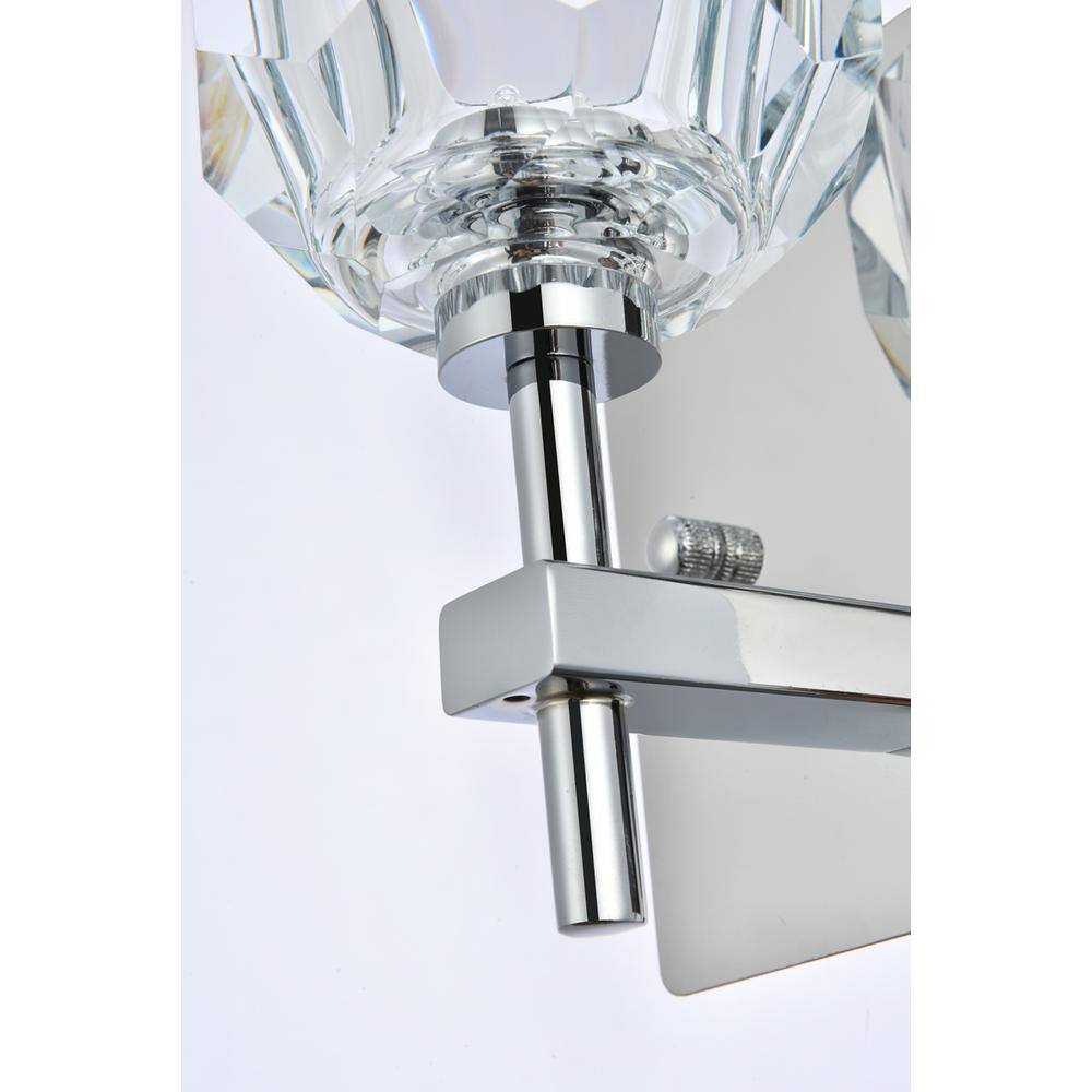 Elegant Lighting Graham 1 Light Wall Sconce in Chrome Chrome And Clear ...