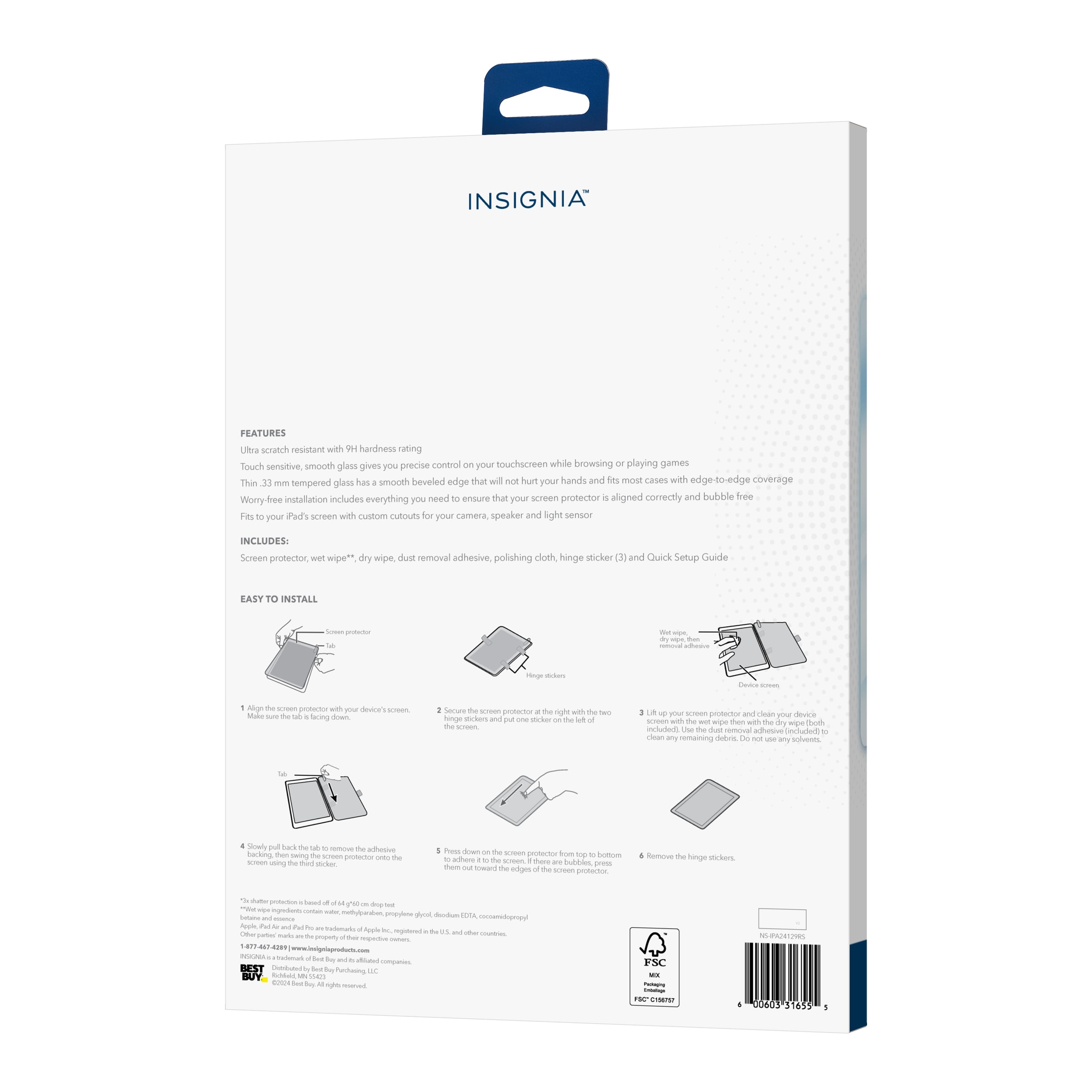 Customer Reviews: Insignia™ Glass Screen Protector for iPad Air 13" (M2 ...