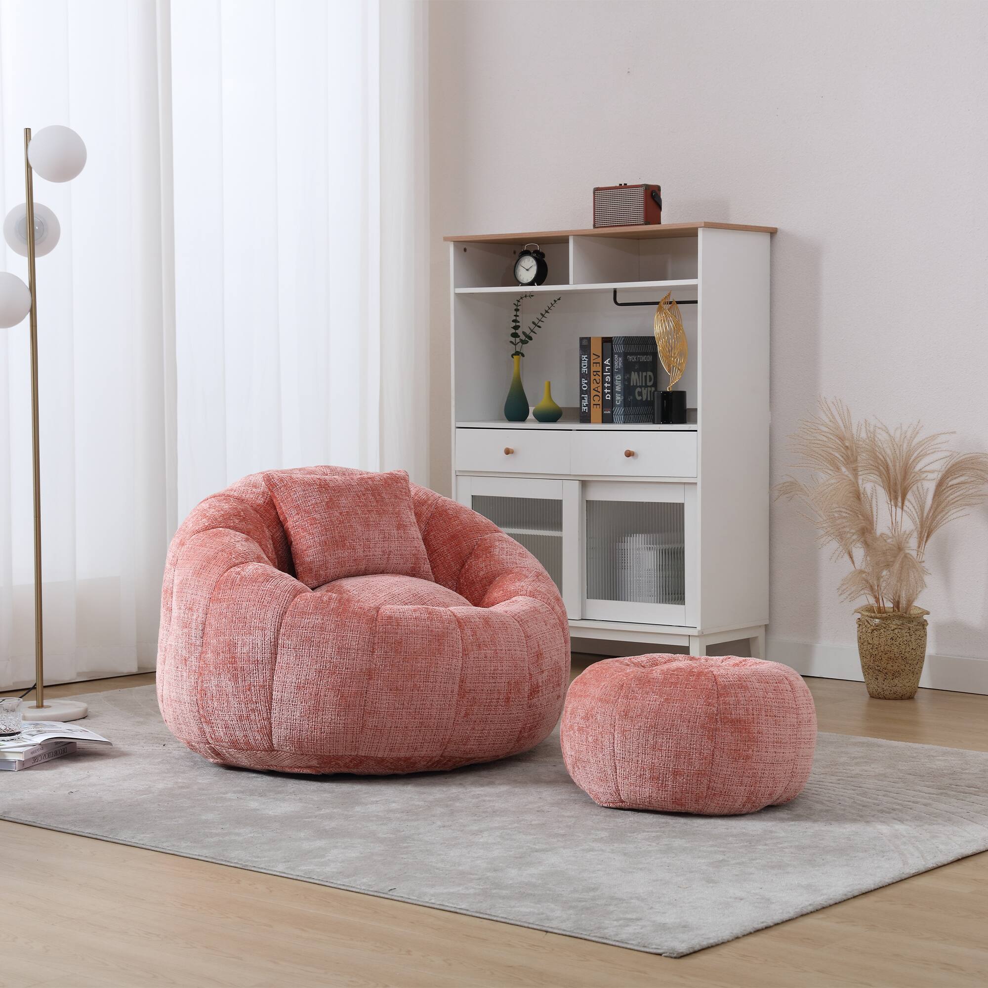 TinyHomie Modern Bean Bag Chairs Comfy Round Chair for Adults with ...