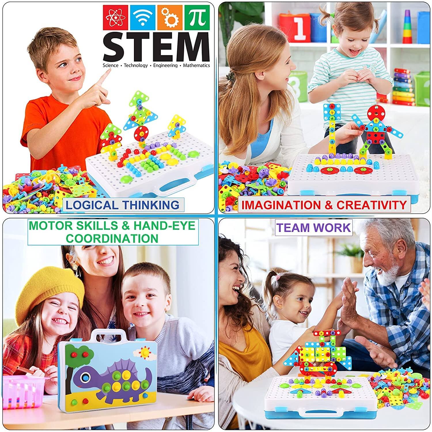 EZTW1 Educational Toys Building Blocks 244 Electric Diy For And ...